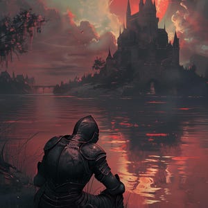 Medieval Knight Print Gothic Dark Fantasy Medieval Castle Knight Poster ...