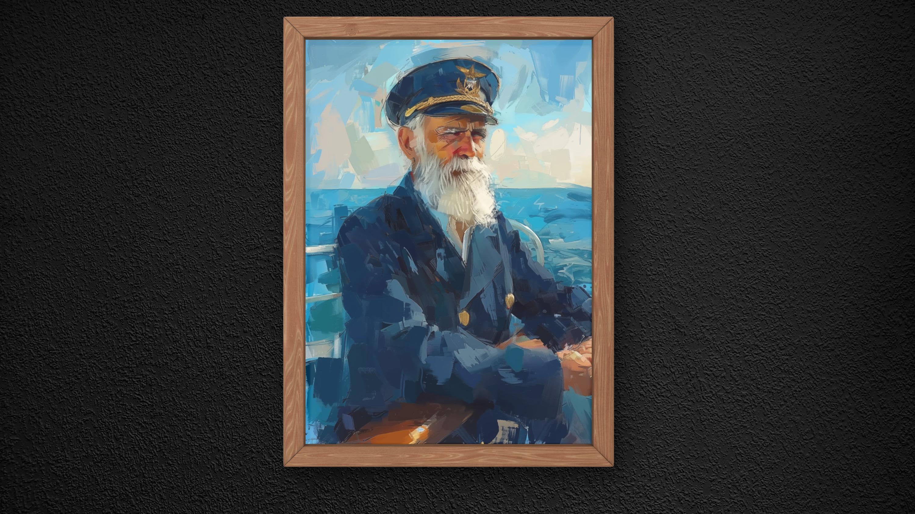 Vintage Ship Captain Painting Vintage Nautical Sailor Art Nautical ...