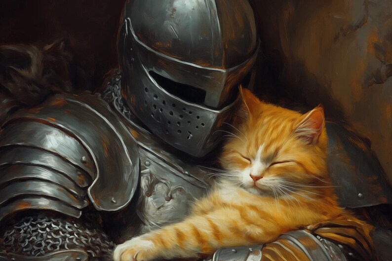 Medieval Knight Holding a Cat | Fantasy Art | Mythical Art | Magical ...