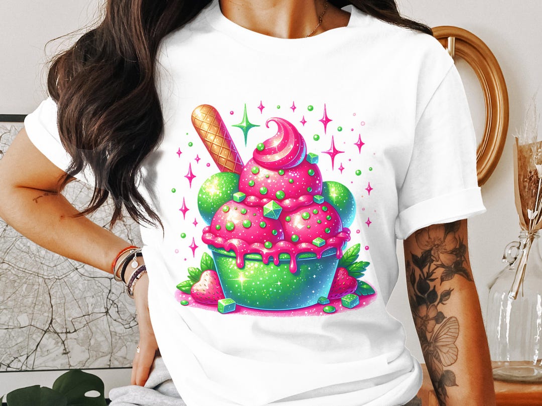 Kawaii Ice Cream Clip Art, Cute Summer Sublimation for T-shirts, Glass ...