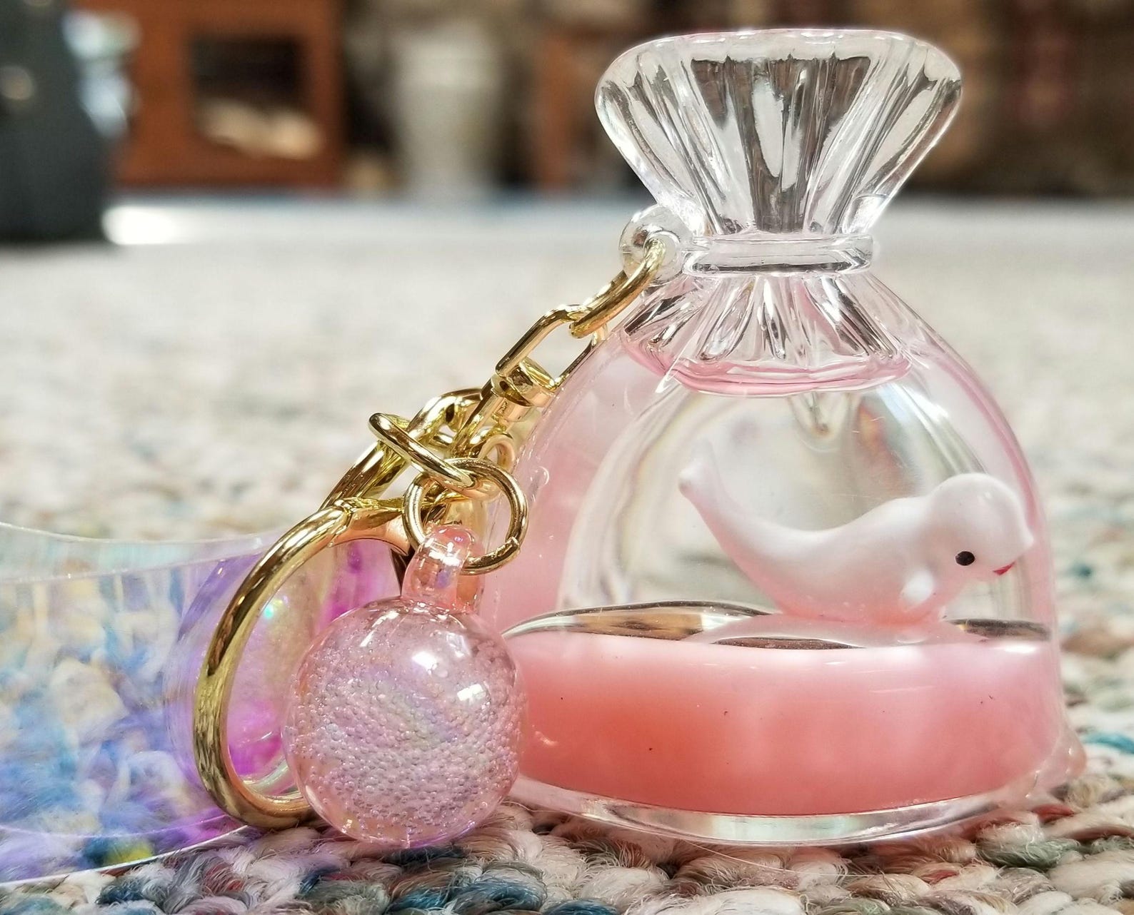 Liquid Shaker Keychains, Quicksand Bag of Fish Key Chain, Cute Kawaii ...