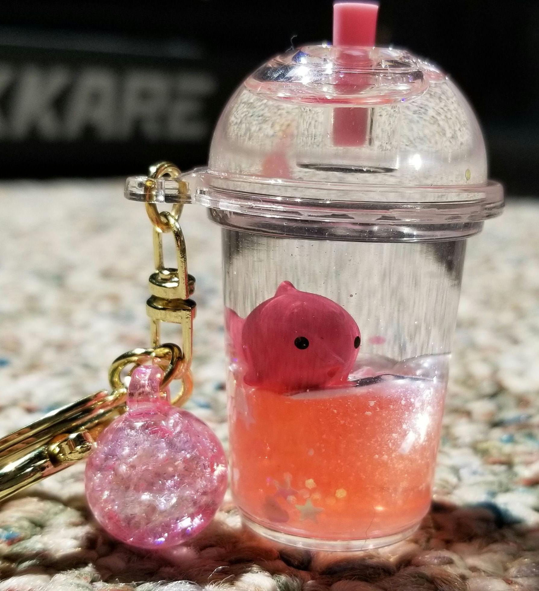 Liquid Shaker Keychain, Pink Whale, Kawaii Cute Critters, Bag Charm ...