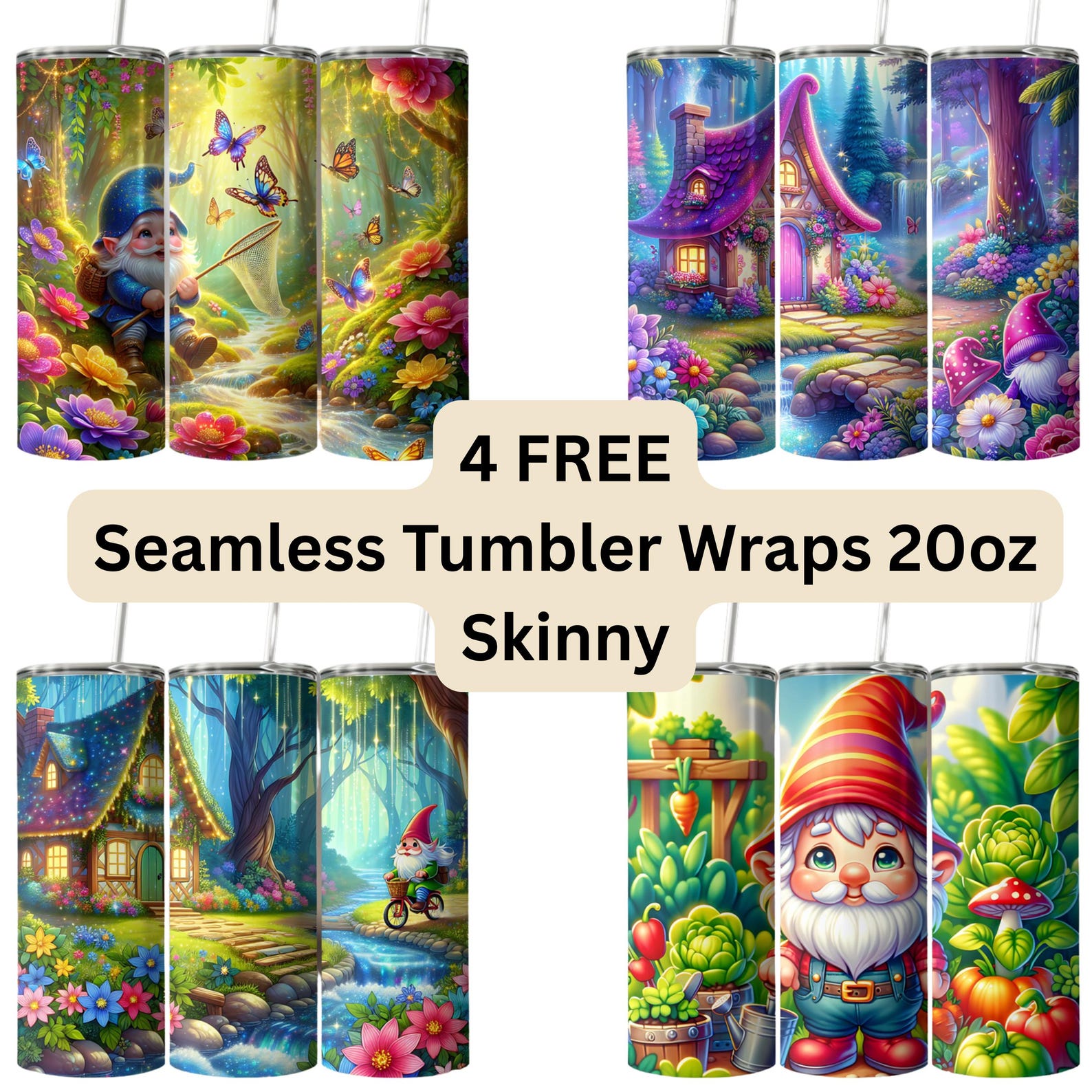 Cute Garden Gnome Clipart Bundle, 55 PNG Digital Download Art ...
