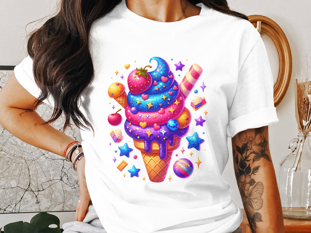Kawaii Ice Cream Clip Art, Cute Summer Sublimation for T-shirts, Glass ...