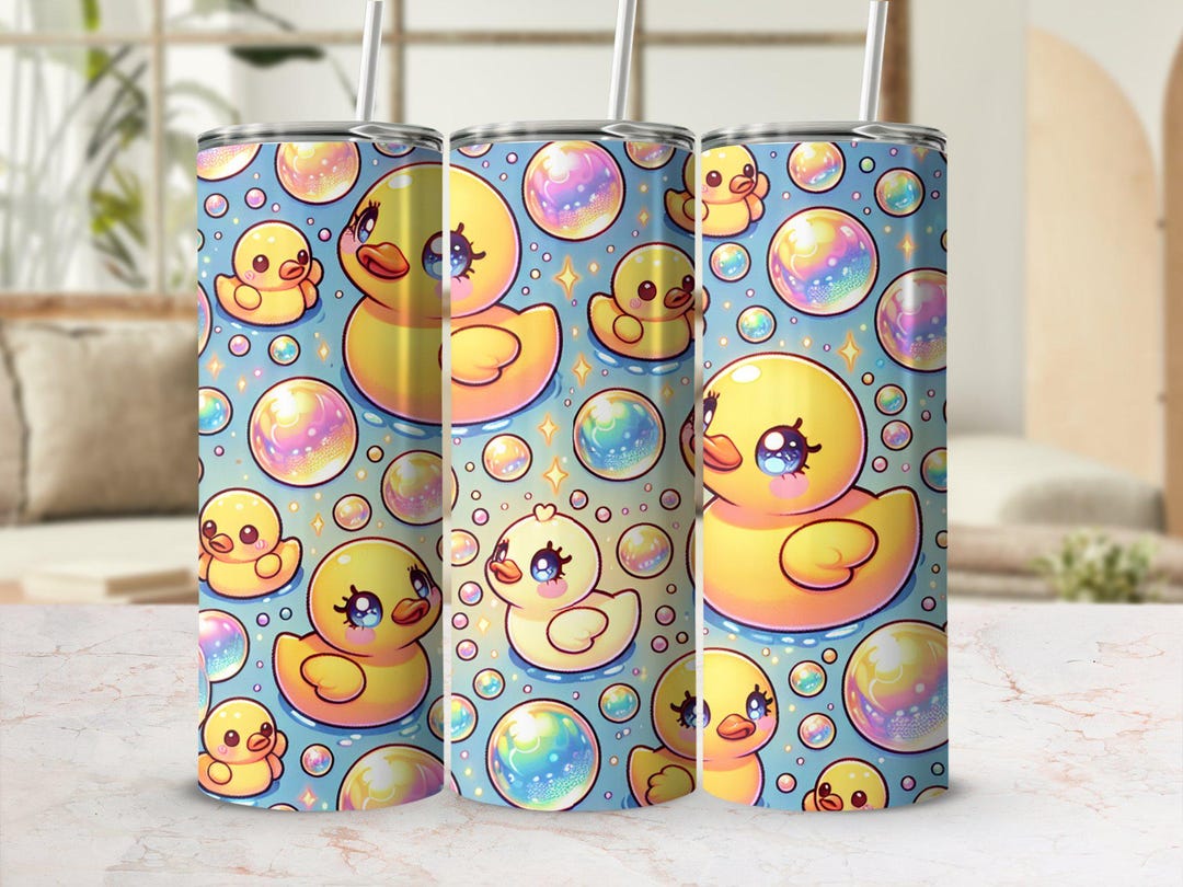 Kawaii Rubber Ducky Tumbler Wrap, 20oz Skinny Sublimation Design, Cute ...
