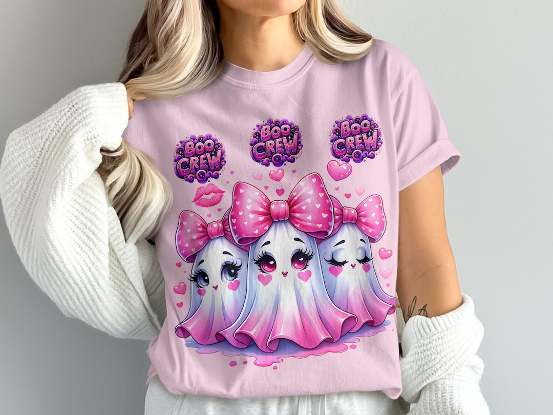 Halloween Girly Coquette Ghosts With Bows, Boo Crew, Clip Art, PNG ...