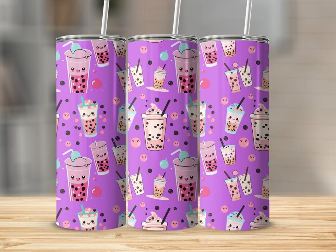 Kawaii Boba Tea, Sublimation Wraps, 20oz Tumbler Digital Download ...