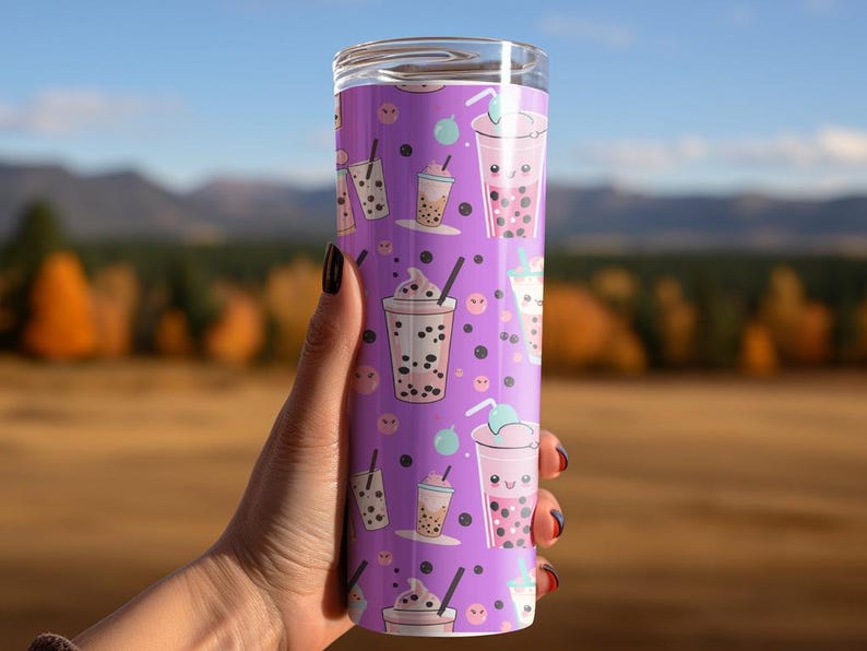 Kawaii Boba Tea, Sublimation Wraps, 20oz Tumbler Digital Download ...