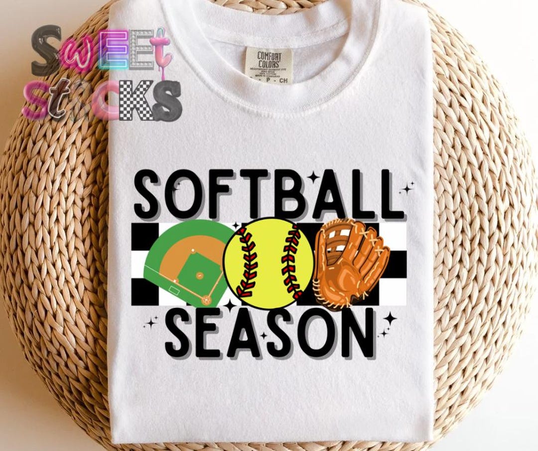 Softball Season Png, Softball Png, Checkered Sports - Etsy