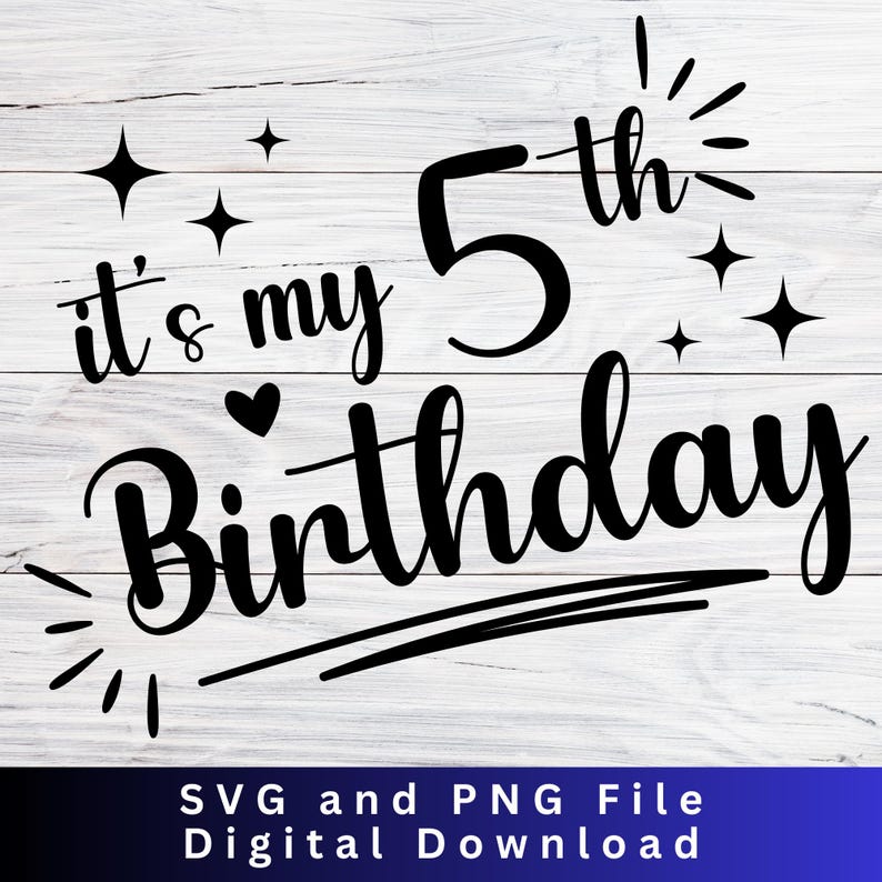 5th Birthday SVG Bundle 5th Svg, 5th Birthday PNG 5 Year Old Png 5th ...