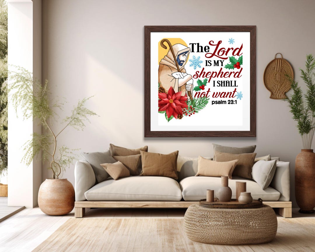 The Lord is My Shepherd Wall Art, Psalm 23 Sign, Christian Home Decor ...
