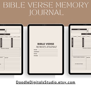 Bible Verse Memory Journal Printable, Study Tools, Scripture Cards ...