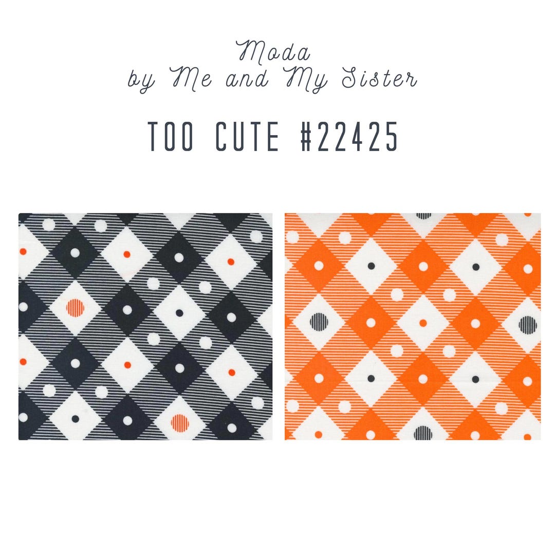 Fabric Moda Me & My Sister Too Cute 22425 Plaid Dots Halloween Precut 1 ...