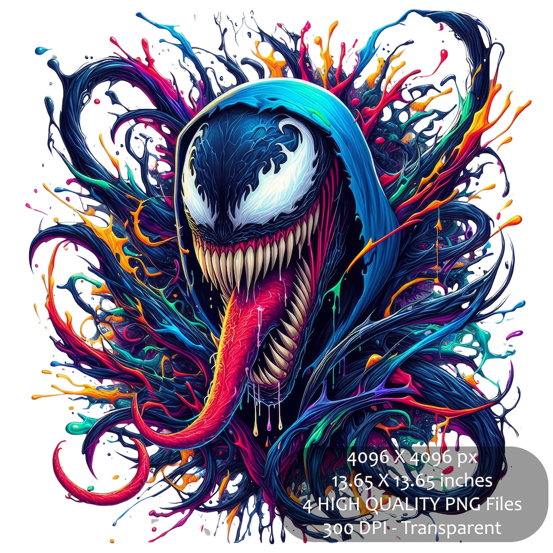 5 Venom Splash and Watercolor Clipart Sublimation PNG Files | High ...