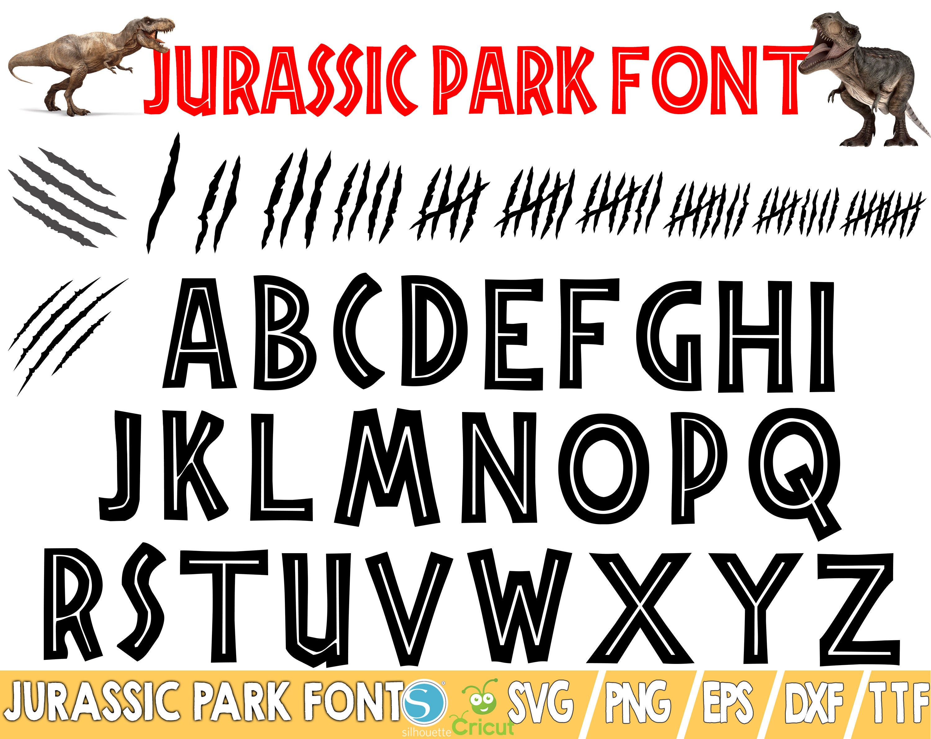Jurassic World Font Svg Jurassic Park Letters Alphabet Svg