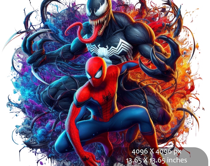 Split Face Spiderman Venom Decal - Etsy