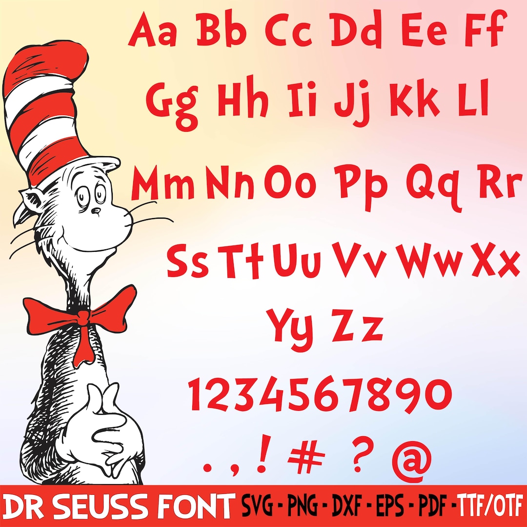 Dr. Seuss Alphabet FONT SVG | Dr. Seuss Day, Dr. Seuss Alphabet ...
