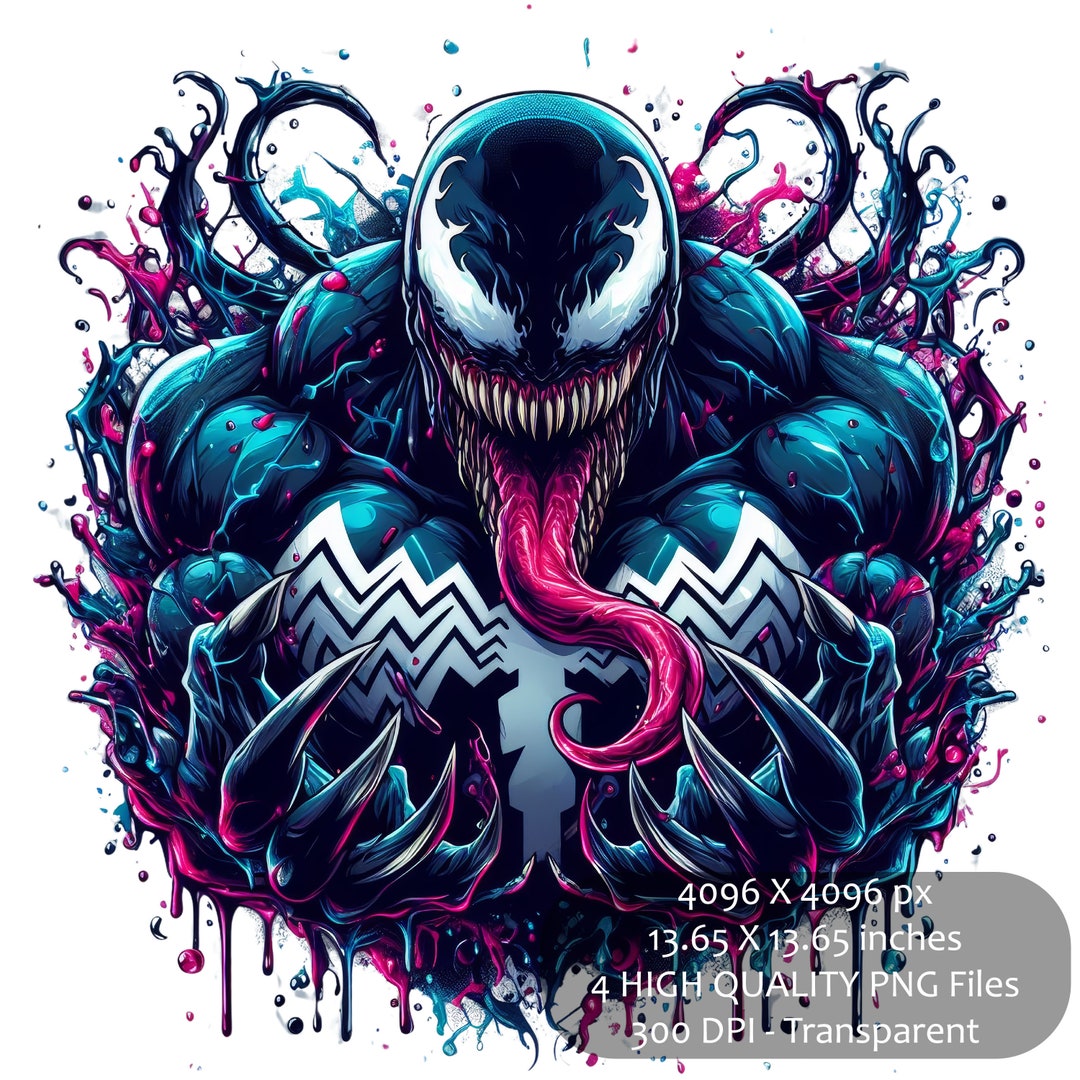 5 Venom Splash and Watercolor Clipart Sublimation PNG Files | High ...