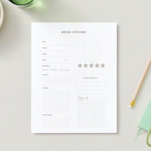 Book Review Printable Planner - Etsy