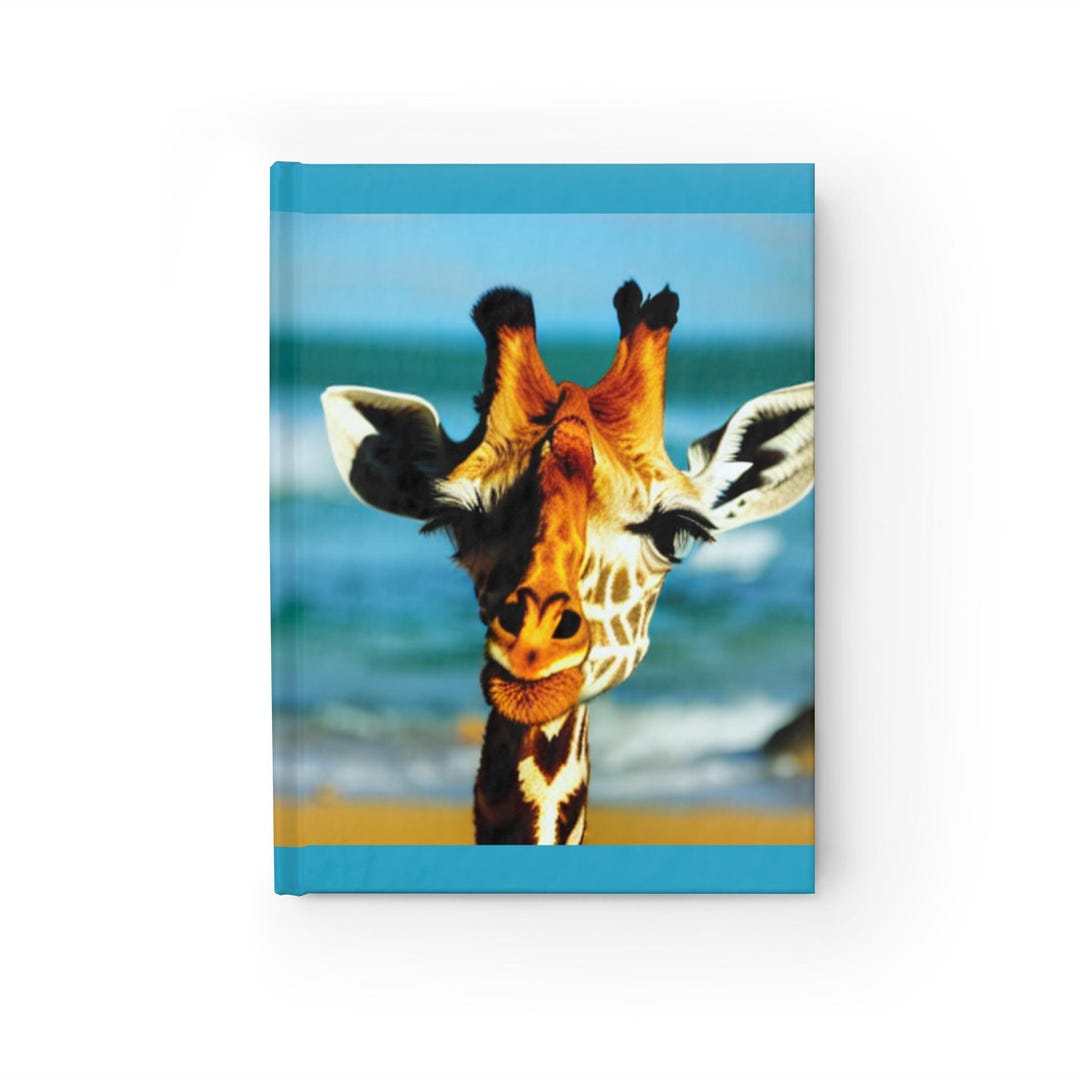 Giraffe on Beach Journal Ruled Line, Animal Lover Gift, Safari Notebook ...