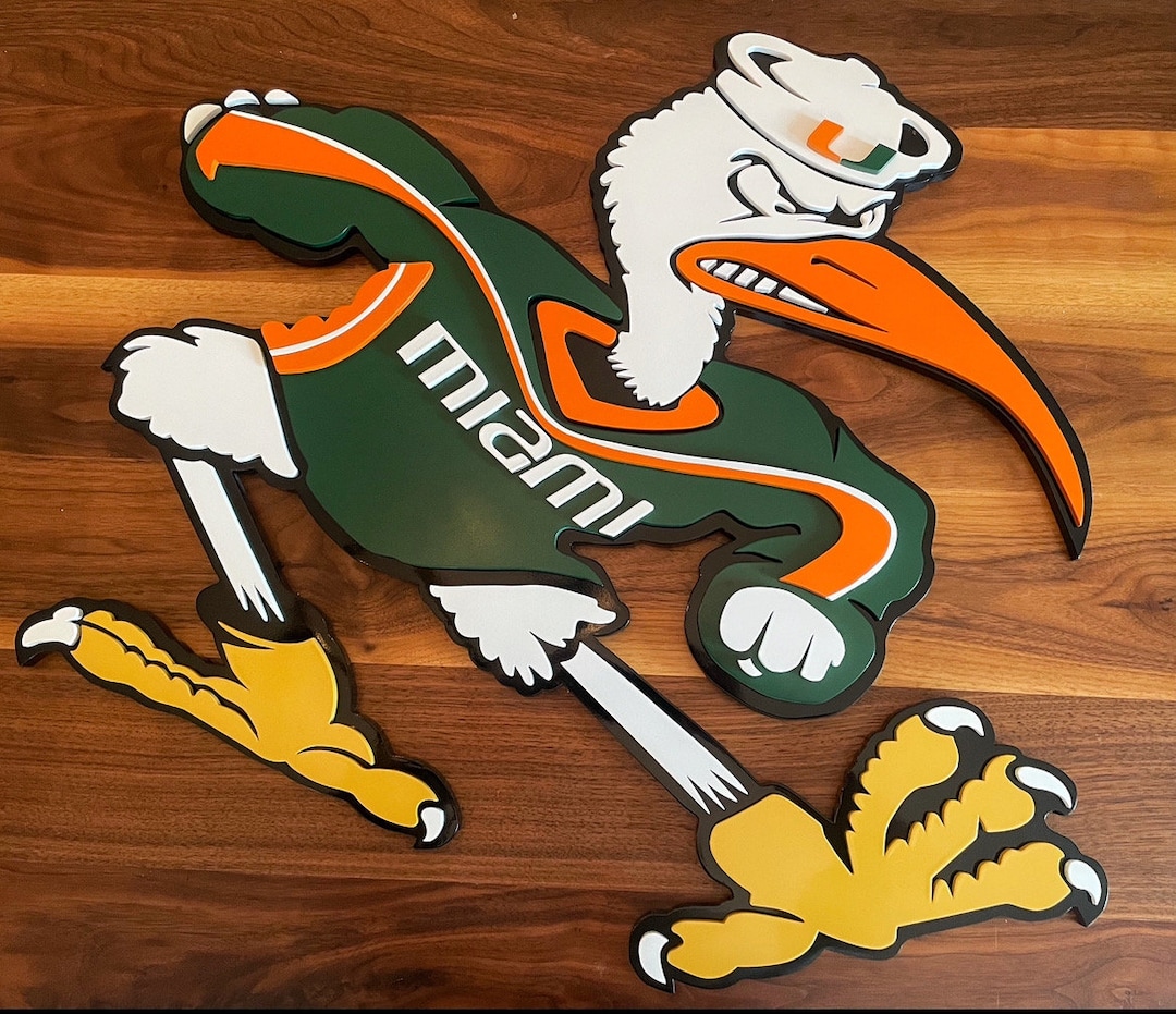 University of Miami Ibis Wood Sign - Handmade Custom Decor - Etsy