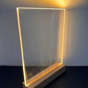 Acrylic Dry Erase Board With Wooden Light up Stand - Etsy