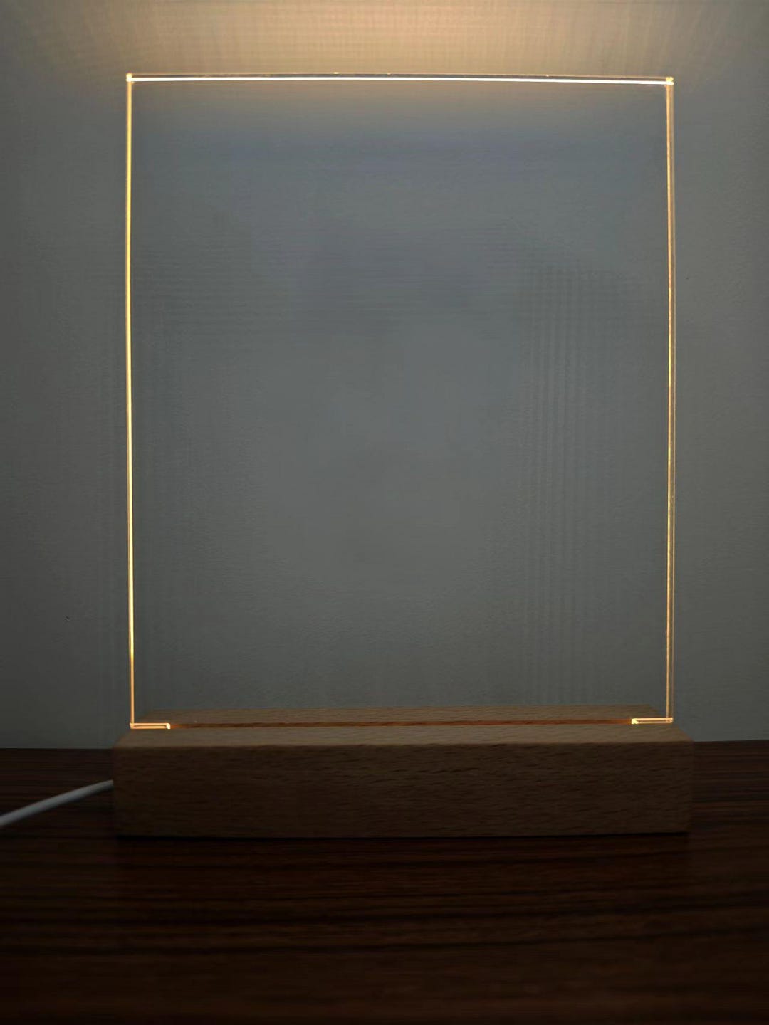 Acrylic Dry Erase Board With Wooden Light up Stand - Etsy