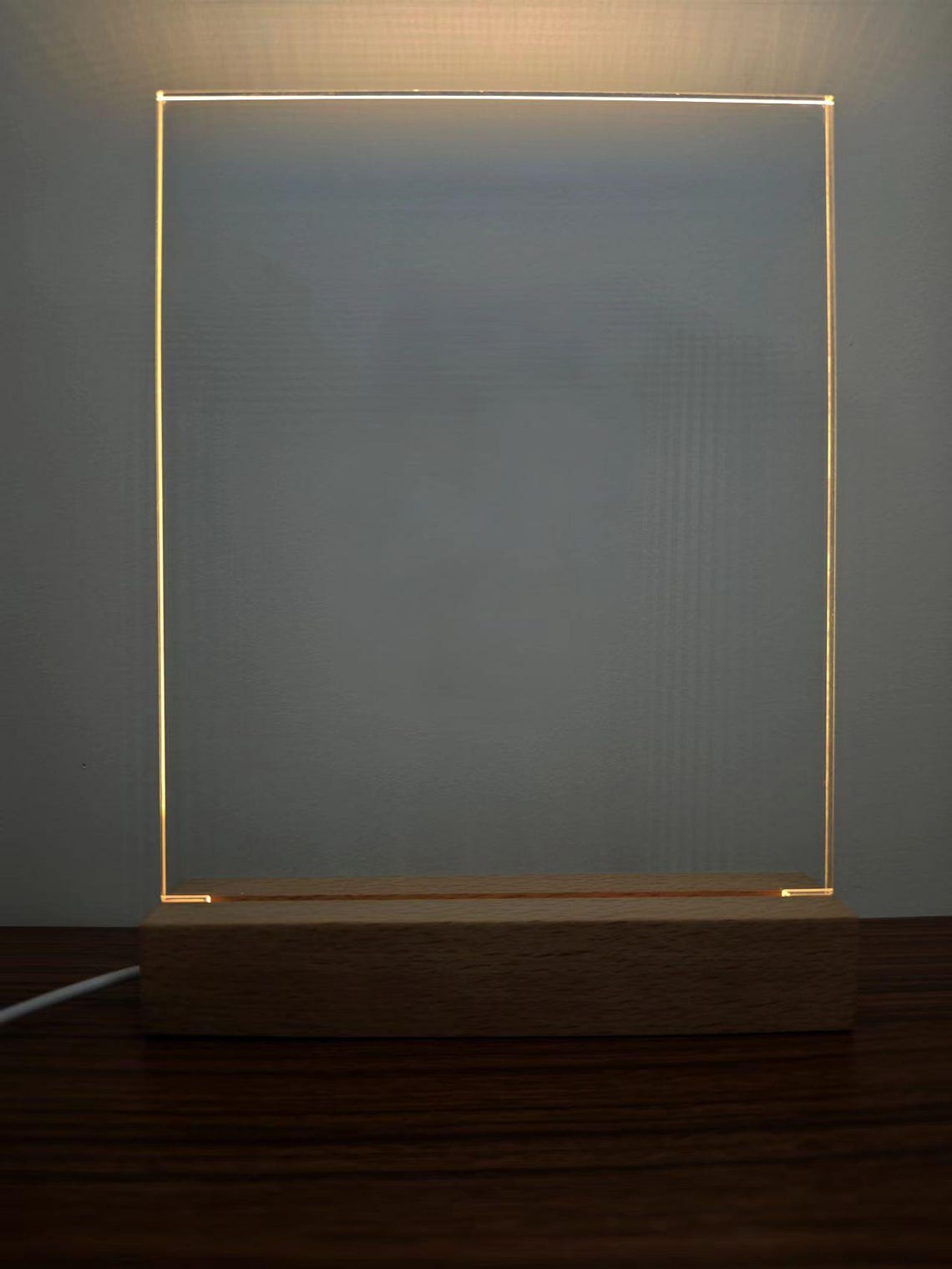 Acrylic Dry Erase Board With Wooden Light up Stand - Etsy