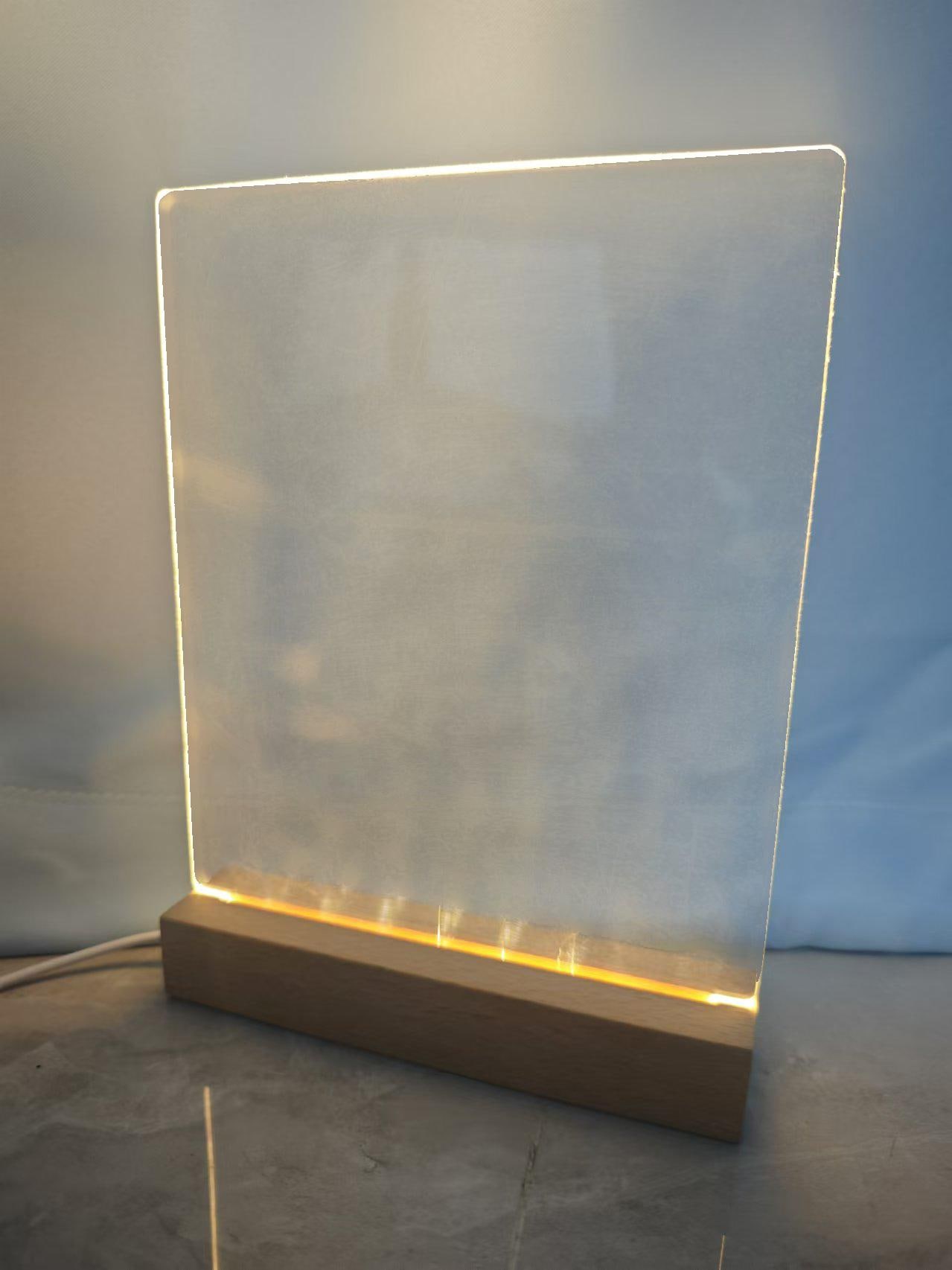 Acrylic Dry Erase Board With Wooden Light up Stand - Etsy