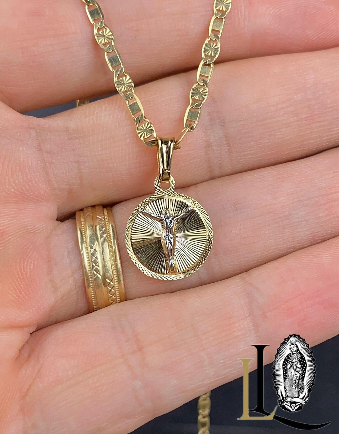 14K Gold Filled Jesus Christ Necklace: Elegant Valentino Chain - Etsy