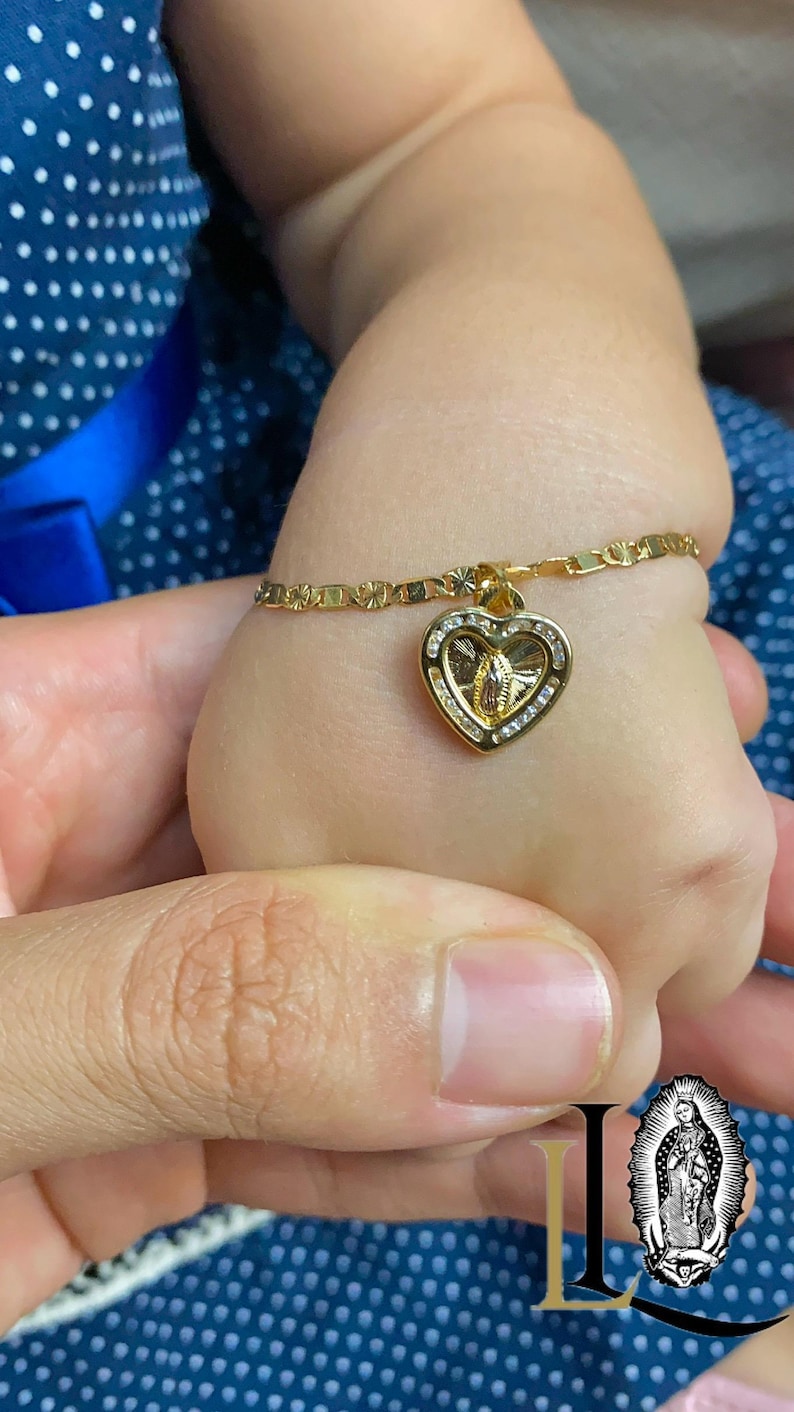 14K Gold Filled Virgen De Guadalupe Baby Bracelet: Valentino Link - Etsy
