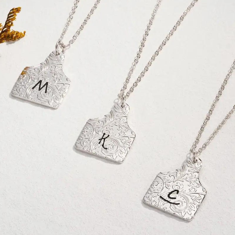 Cow Tag Necklace - Etsy