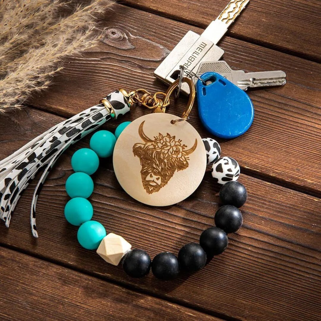 Beaded Keychain, Name Keychain, Rodeo, Custom Keychain, Western Style ...