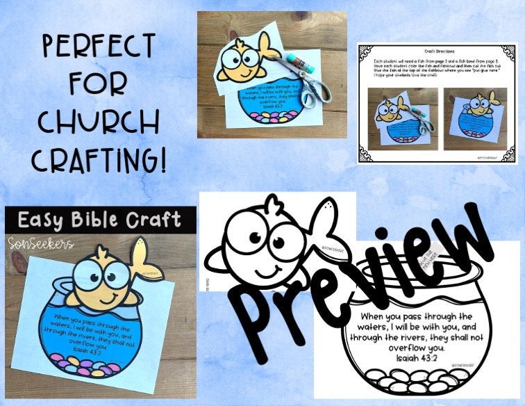 Christian Kids Craft Fish Bible Isaiah 43:2 Summer Educational ...