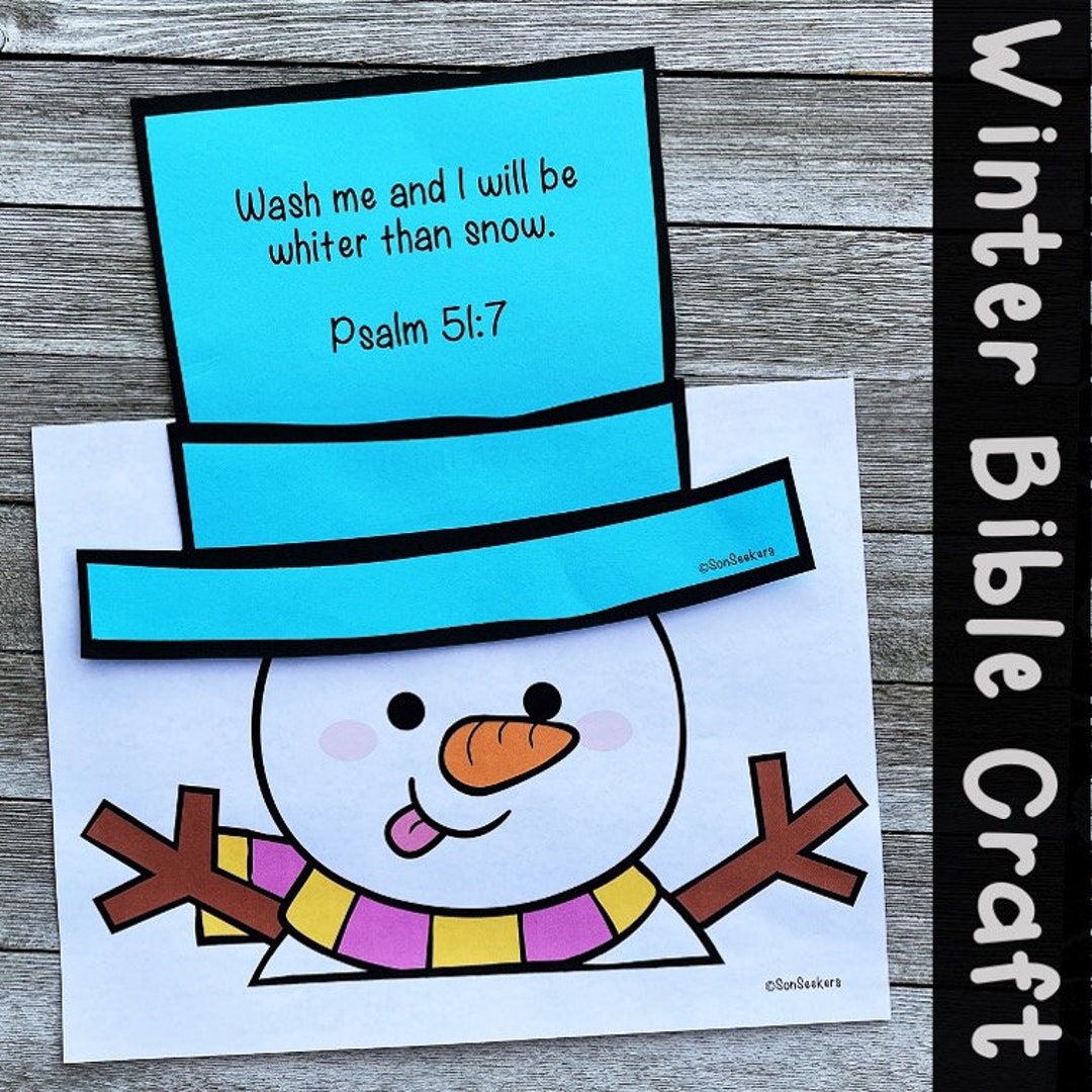 Winter Bible Craft for Church Kids Snowman Hat Scripture - Etsy