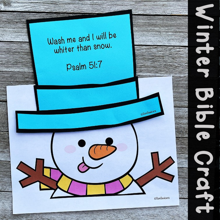 Winter Bible Craft for Church Kids Snowman Hat Scripture - Etsy