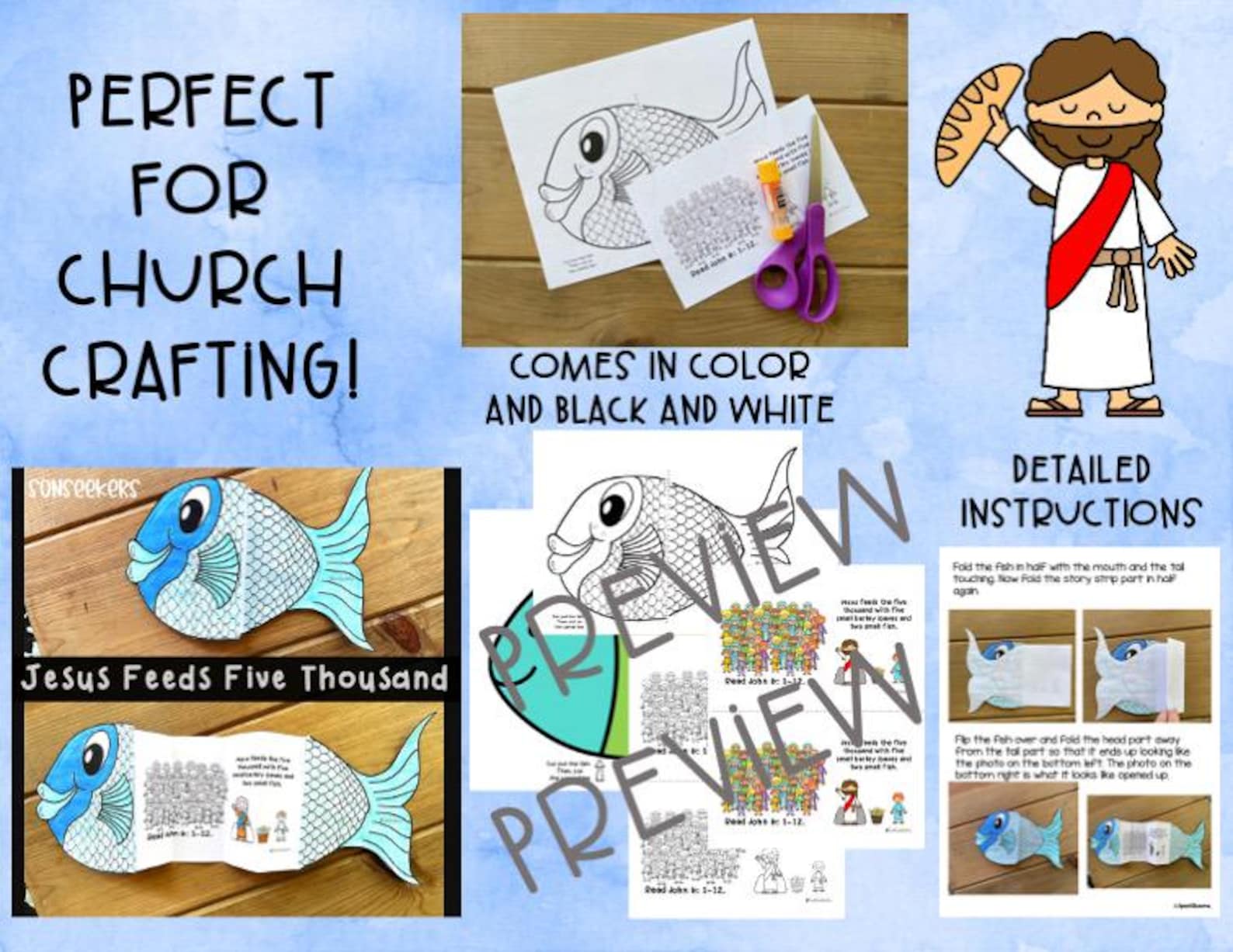 Loaves and Fish Bible Craft: Jesus Feeds 5000 Activity (printable PDF ...