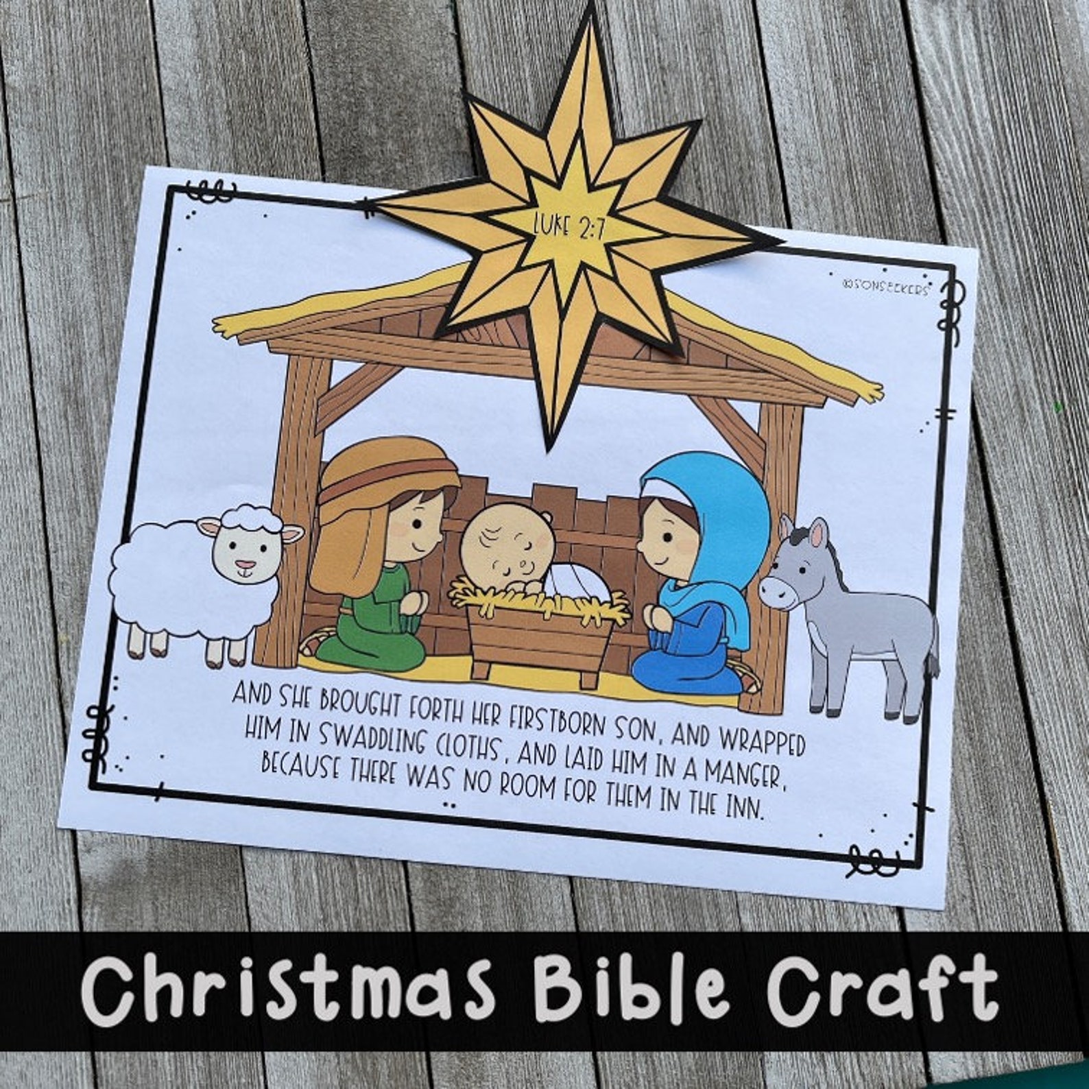 Christmas Bible Craft for Church Nativity Bible Craft for Kids ...