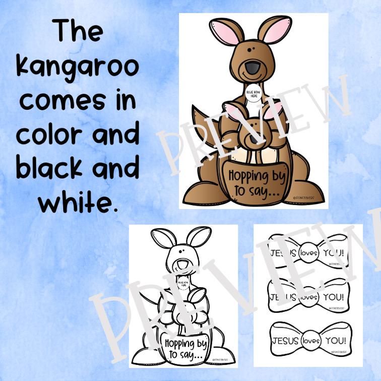 Kangaroo Bible Craft for Kids Anytime Worksheet Activity Homeschool ...