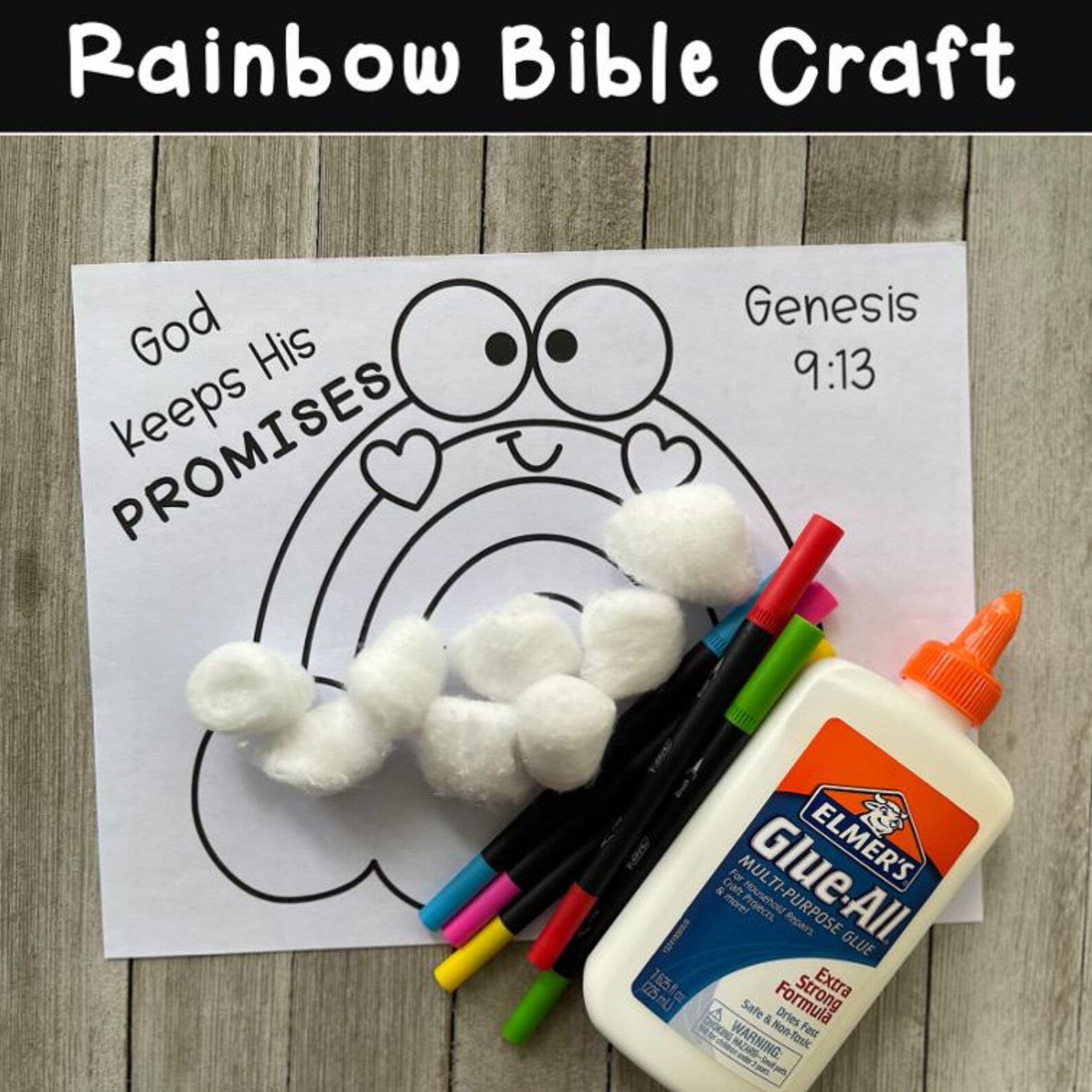 Rainbow Christian Bible Craft for Kids | Sunday School Church Noah's ...