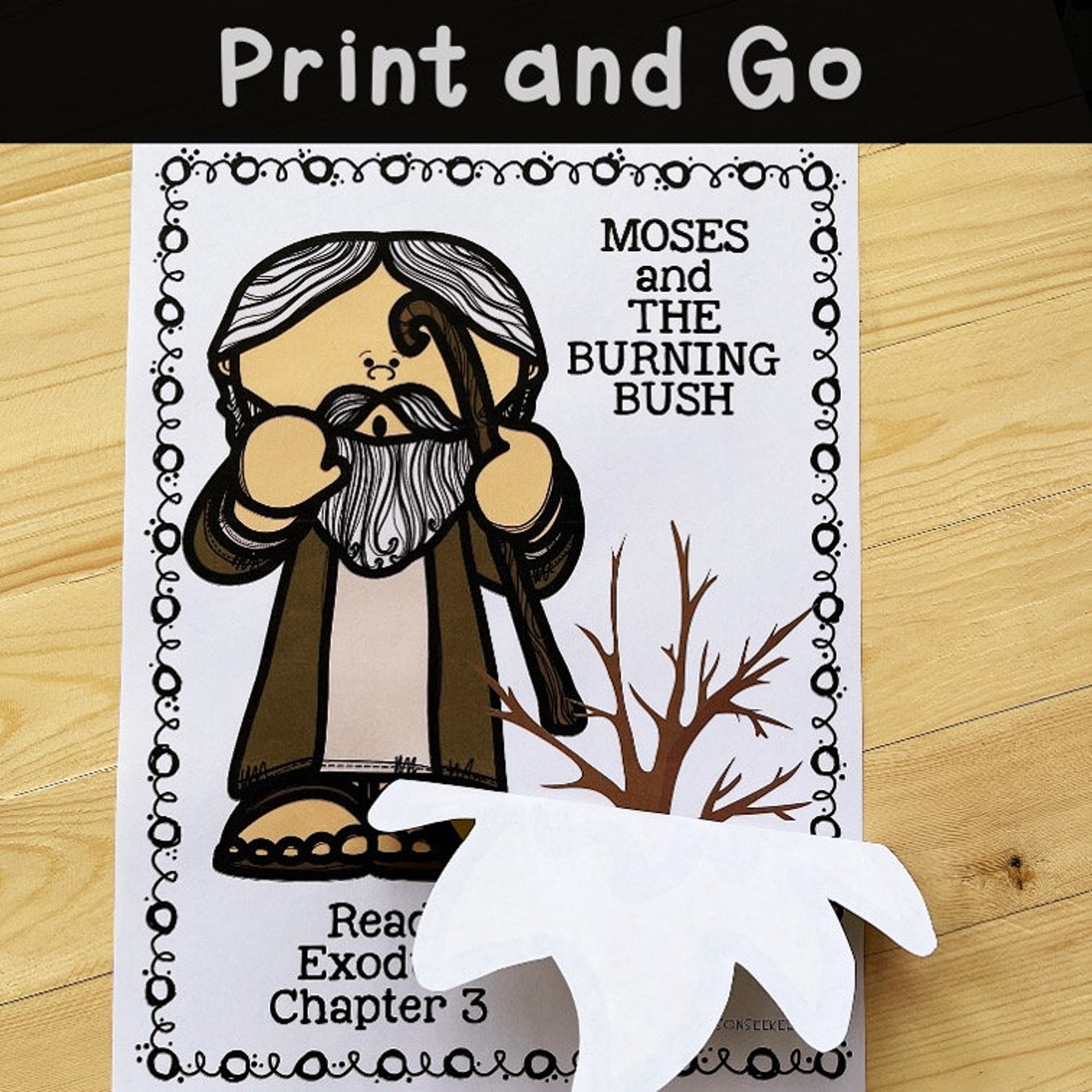 Moses and the Burning Bush Bible Craft | Sunday School | Exodus 3 - Etsy