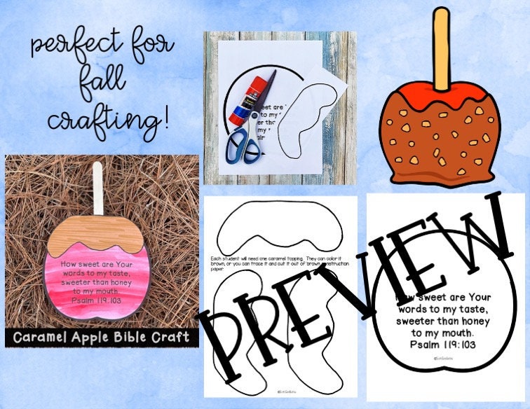 Fall Caramel Apple Bible Craft for Kids: Psalm 119 Verse 103 Harvest ...