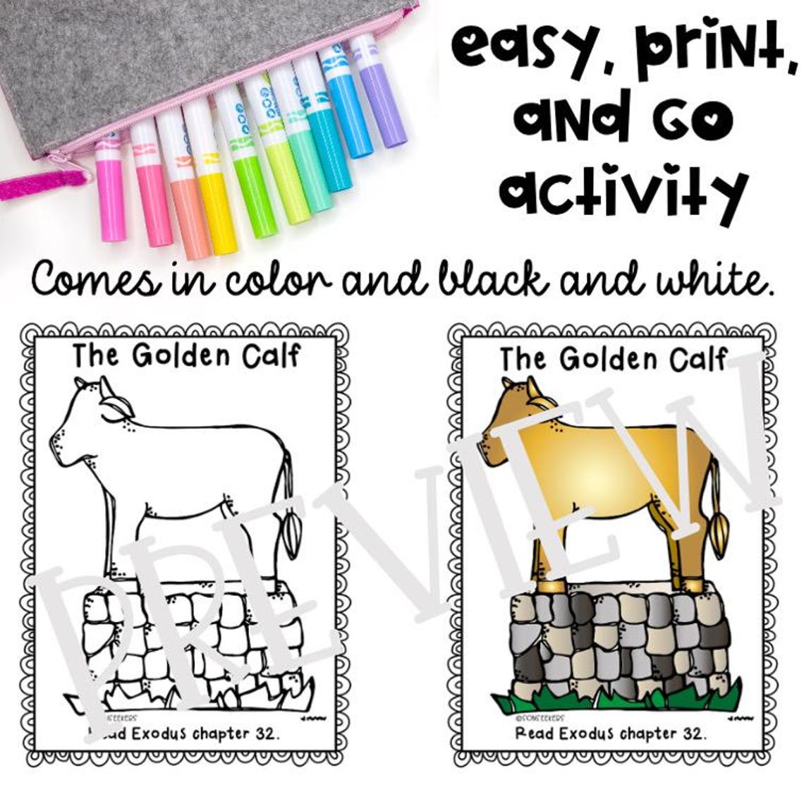 Golden Calf Bible Craft: Moses & Ten Commandments Sunday School ...