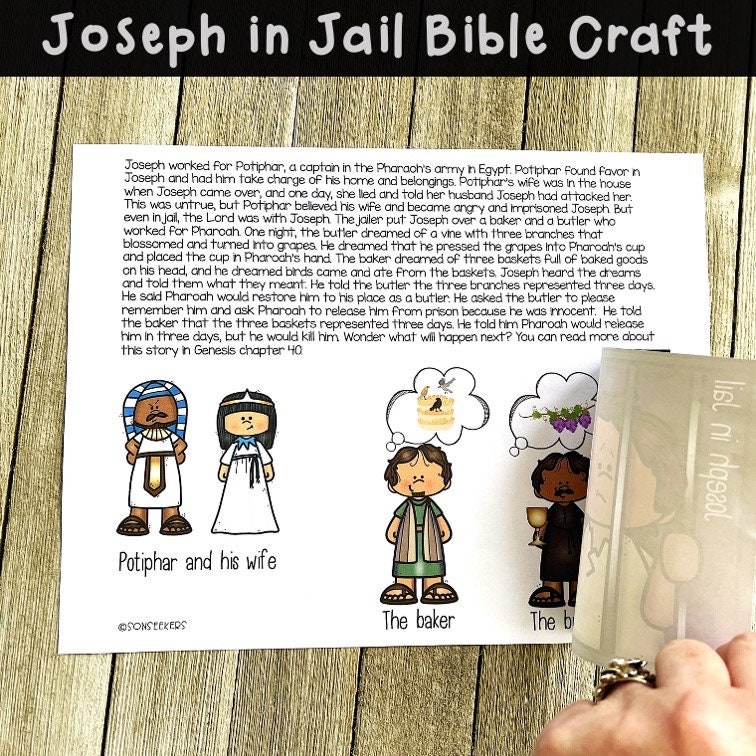 Joseph in Jail Bible Craft: Sunday School Activity (printable PDF) - Etsy