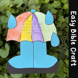 Rainy Day Umbrella With Rainboots Bible Craft for Kids Isaiah 41:10 ...