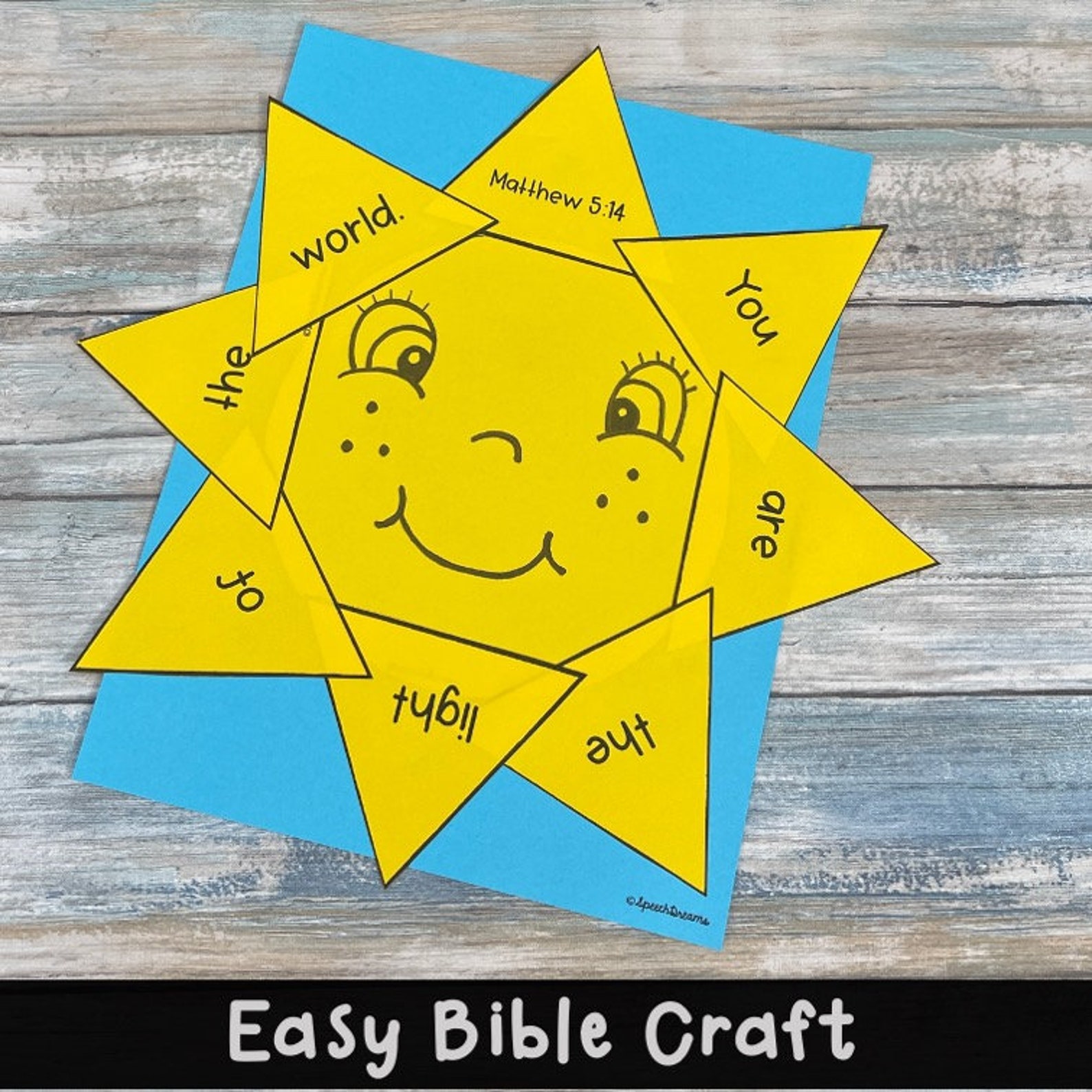 Summer Sunshine Bible Craft for Kids Matthew 5:14 Faith Faith-based ...