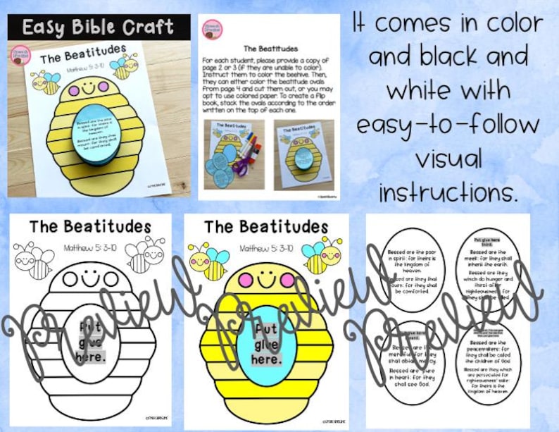 Beatitudes Bible Craft for Kids Beehive Christian Scripture ...