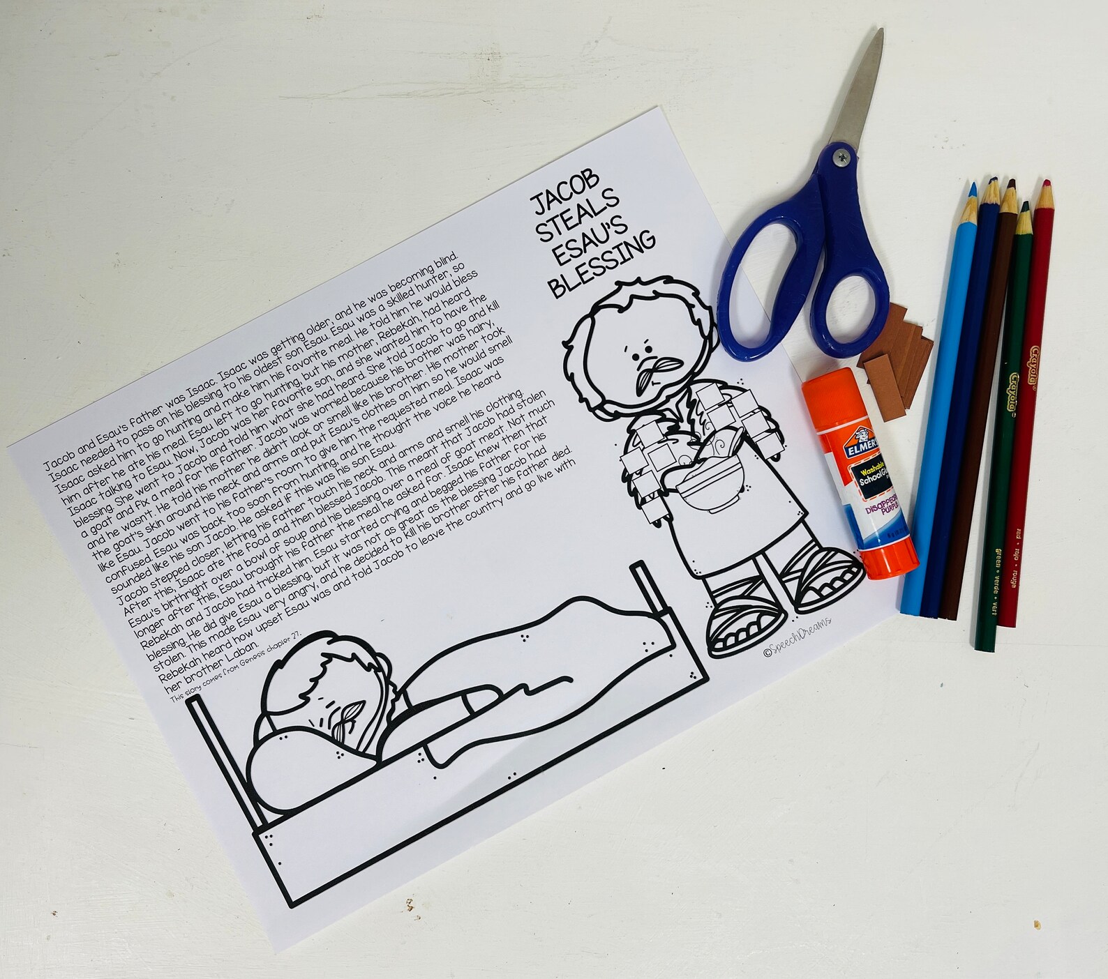 Jacob, Esau, Isaac & Rebekah Bible Craft | Sunday School - Etsy