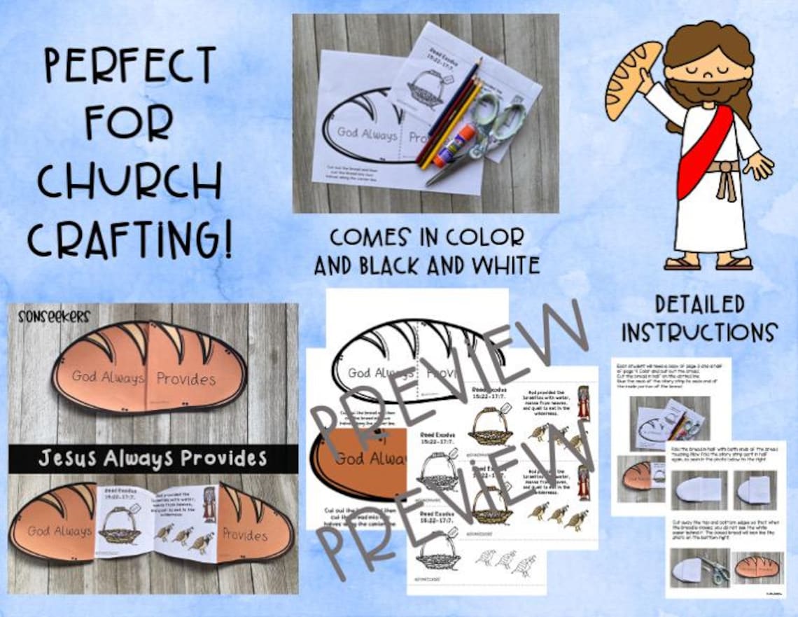 Manna From Heaven Bible Craft for Kids Jesus Always Provides Christian ...