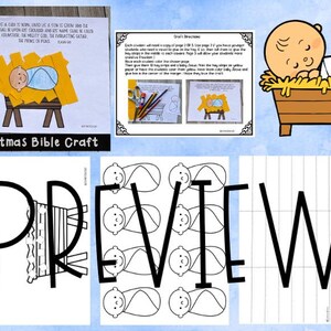 Christmas Bible Craft for Church Nativity Baby Jesus in a Manger Bible ...